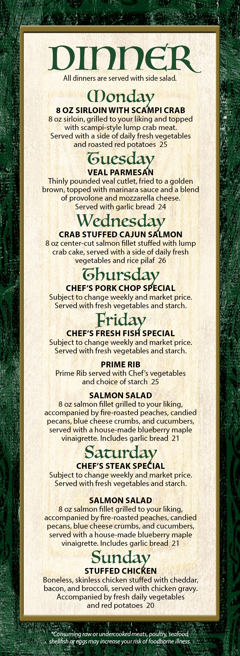 Daily Dinner Specials